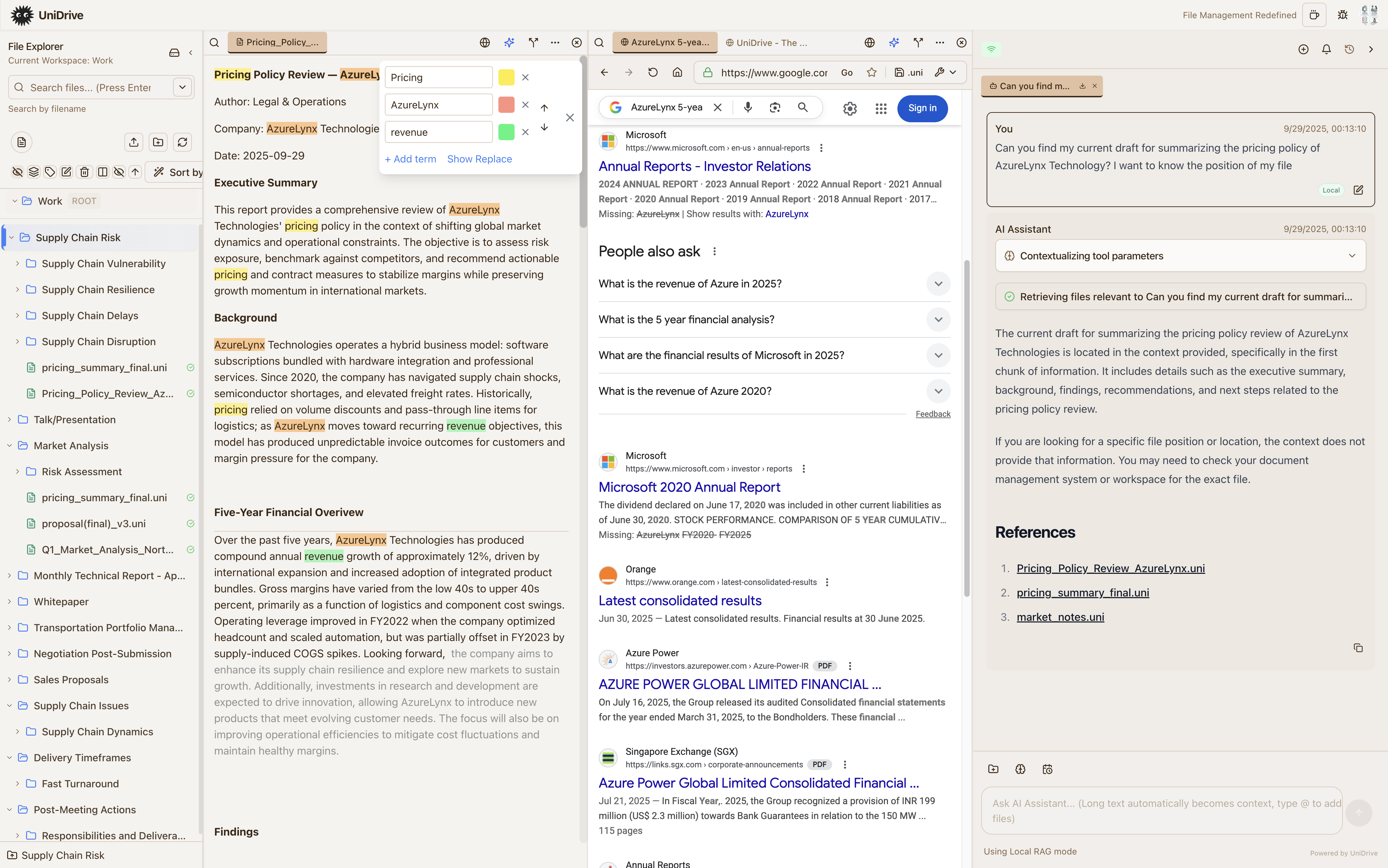 UniDrive - AI-Native Knowledge Studio | File Management Reimagined